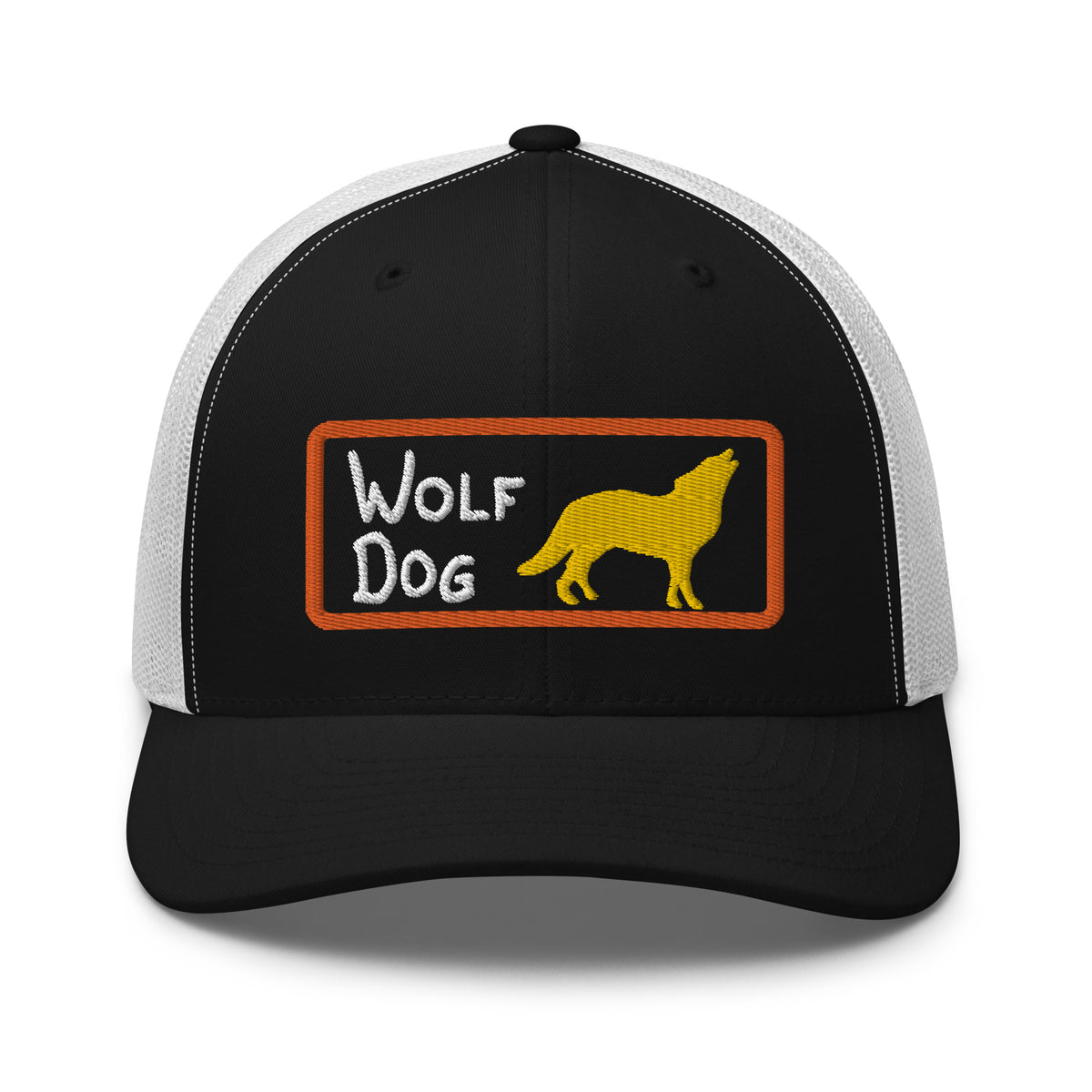 WolfDog Trucker Hat - Orange border